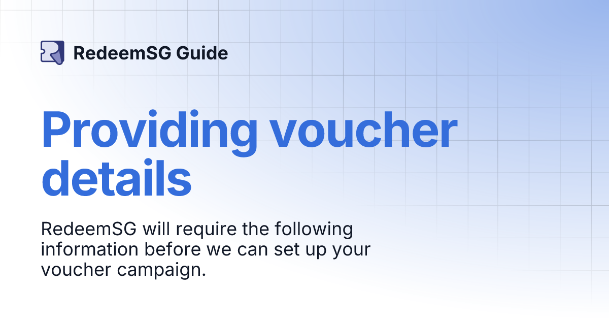 Providing voucher details | RedeemSG Guide